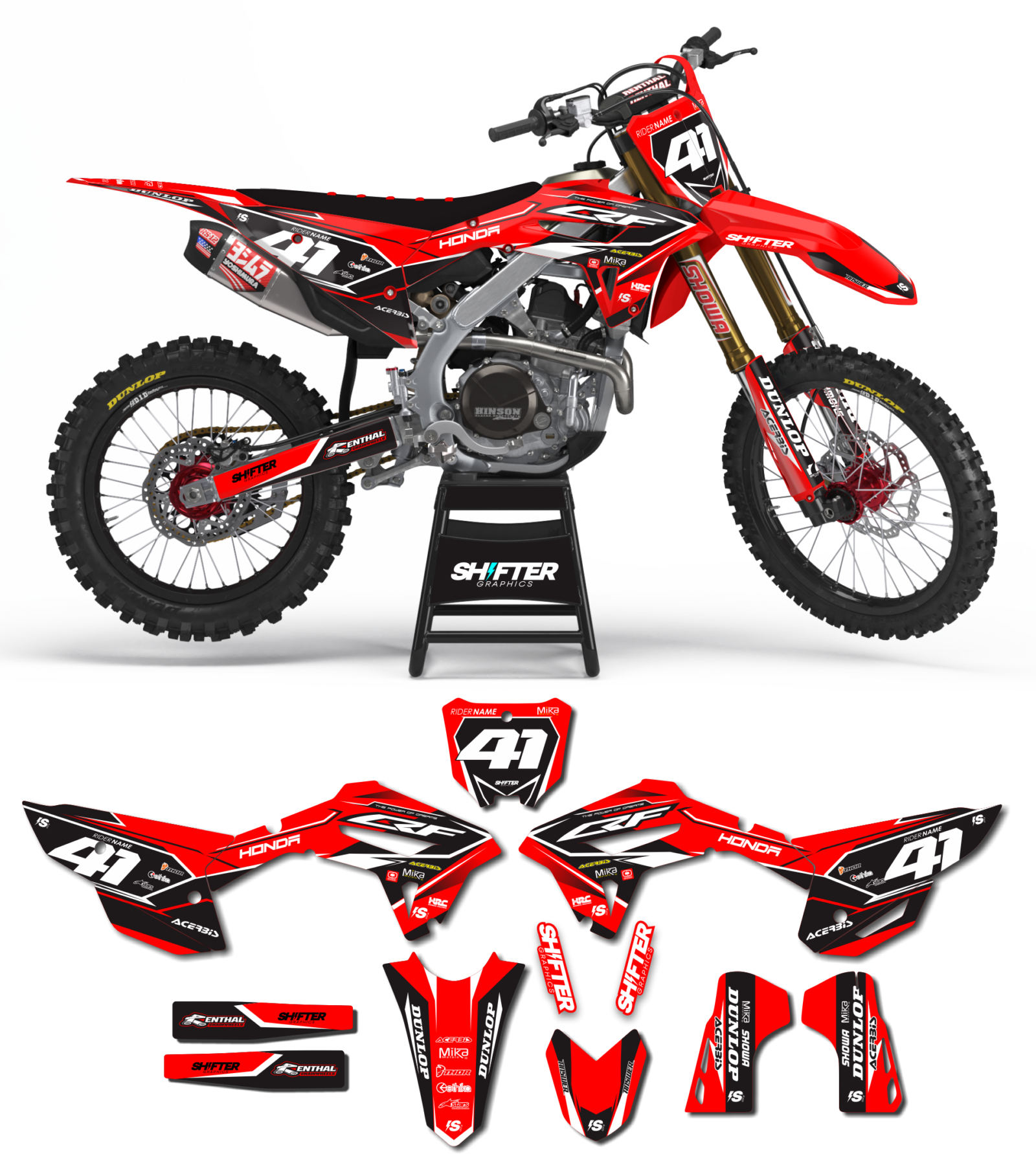 KIT DÉCO Motocross HONDA MIRAGE – SHIFTER GFX
