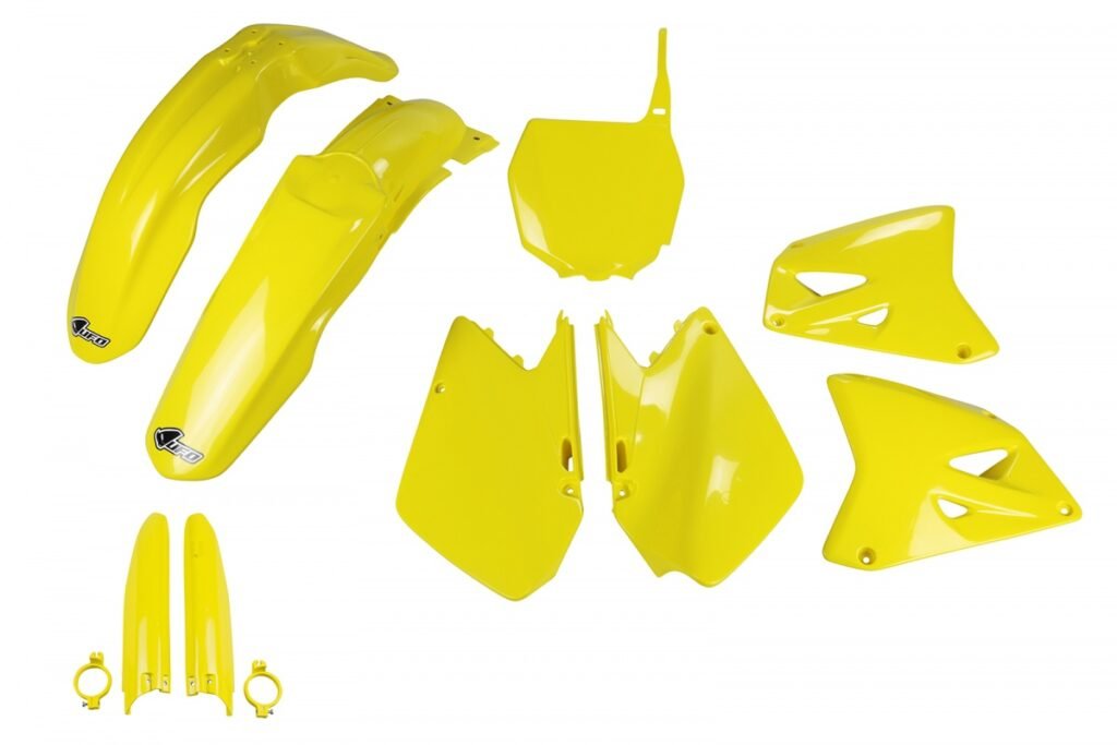 KIT PLASTIQUE Suzuki RM 125 250 2001-2024 – JAUNE- UFO – SHIFTER GFX